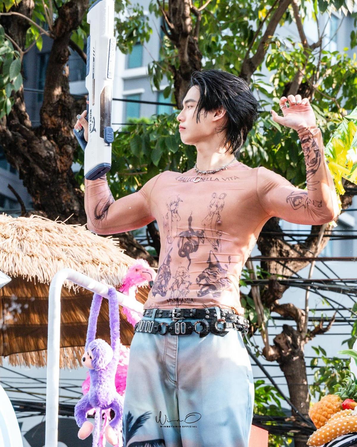 Win Metawin Goes Viral for "Tattooed Skin" During Songkran 2025